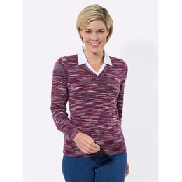 WITT WEIDEN 2-in-1-Pullover in ros&eacute;-burgund-meliert | Gr.: 48
