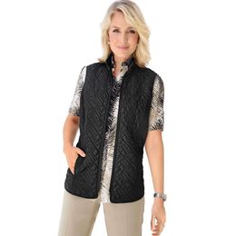 GOLDNER Kurzgr&ouml;&szlig;e: Elegante &Uuml;bergangsweste, Stehkragen in schwarz | Gr.: 22