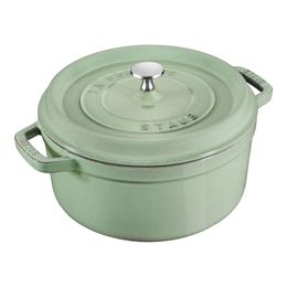 Staub La Cocotte Cocotte 22 cm, rund, Salbeigr&uuml;n, Gusseisen