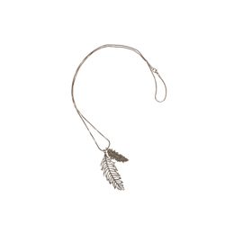 Steuer Modeschmuck Kette Metall Gl&auml;nzend 76cm Glasstein grau