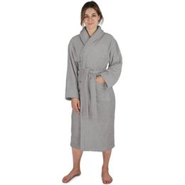Normani Damen Baumwoll Bademantel in Grau | Gr.: S