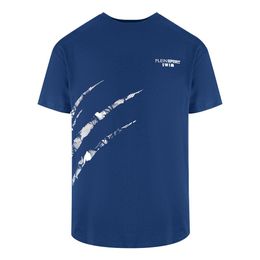 Plein Sport Kurzarm Scratch Logo T-Shirt in Dunkelblau