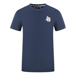 Aquascutum "1851 AQ" Logo Marineblau T-Shirt