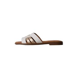 Divine Factory Flache Ledersandalen &bdquo;Al&eacute;noa&ldquo; Wei&szlig; | Gr.: 38