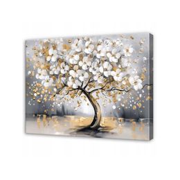 WALLARENA Leinwandbild Baum in Beige | Gr.: 60 x 40 cm