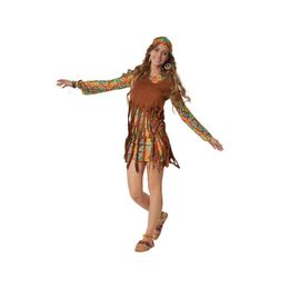 TecTake Blumenkind/Friedensfreund, Gr. L, Kurzes Kleid mit bunten Mustern | Gr.: M