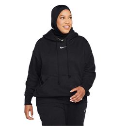 Nike - Kapuzenpullover f&uuml;r Damen, Zum &Uuml;berziehen, Fleece, &Uuml;bergro&szlig; (Schwarz/Wei&szlig;)