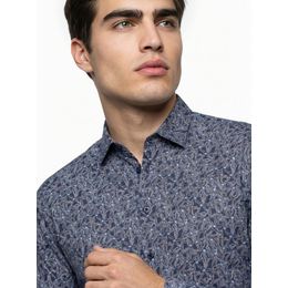 DESOTO Herren Kurzarmhemd "Casual Kent 1/2"dunkelblau flowers, Gr. XXXL, Jersey, Obermaterial: 100% Baumwolle, Hemden, Jerseyhemd, slim fit,