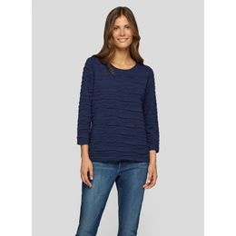 Rabe Damen 3/4-Arm-Shirt, blau, Gr. 40, Strukturmuster, Jersey, Obermaterial: 68% Viskose, 28% Polyester, 4% Elasthan, Shirts, mit Struktur Muster