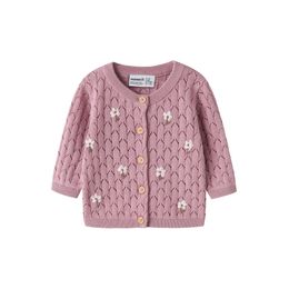 name it Strickjacke 'NBFLUNNA' Gr&ouml;&szlig;e 56 oliv / mauve / wei&szlig;