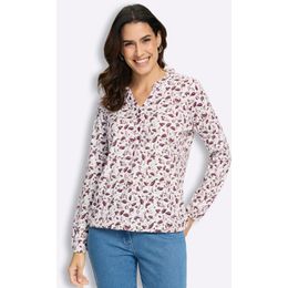 Inspirationen Damen Print-Shirt "Print-Shirt"ecru, burgund, Gr. 50, bedruckt, gebl&uuml;mt, gemustert, mehrfarbig, 50% Baumwolle, 50% Modal, Shirts