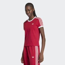 Damen T-Shirt "PSTRIPE SS TEE", rot, Gr. M, adidas originals, Obermaterial: 100% Baumwolle, Shirts, mit Nadelstreifen-Design, ohne Verschluss, aus