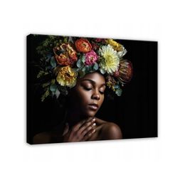 WALLARENA Leinwandbild Frau in Schwarz | Gr.: 120 x 80 cm