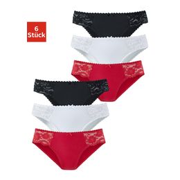 Damen Jazz-Pants Slips, PETITE FLEUR BY LASCANA, Gr. 44, rot, Jersey, Obermaterial: 93% Baumwolle, 7% Elasthan. Spitze: 95% Polyamid, 5% Elasthan,