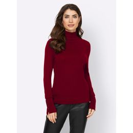 Damen Rollkragenpullover "Rollkragen-Pullover", rot, Gr. 36, Ashley Brooke BY HEINE, unifarben, 80% Viskose, 20% Polyamid, Pullover