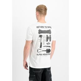 Herren T-Shirt "Return To Base T-Shirt"wei&szlig;, Gr. XXL, Alpha Industries, Obermaterial: 100% Baumwolle, Shirts