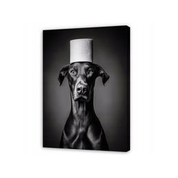 WALLARENA Leinwandbild Hund in Schwarz | Gr.: 120 x 80 cm