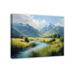 WALLARENA Leinwandbild Landschaft in Gr&uuml;n | Gr.: 40 x 30 cm