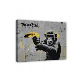 WALLARENA Leinwandbild Banksy in Grau | Gr.: 40 x 30 cm