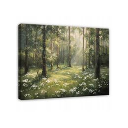 WALLARENA Leinwandbild Wald in Gr&uuml;n | Gr.: 70 x 100 cm