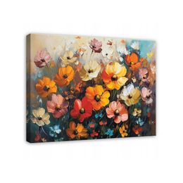 WALLARENA Leinwandbild Blumen Wilde in Bunt | Gr.: 70 x 100 cm
