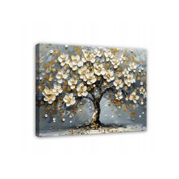 WALLARENA Leinwand Bilder Baum in Grau Wandbild | Gr.: 40 x 30 cm