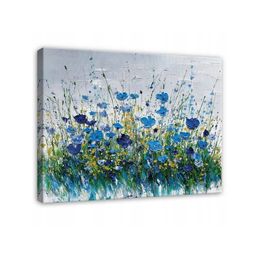 WALLARENA Leinwandbild Blumen in Blau | Gr.: 40 x 30 cm