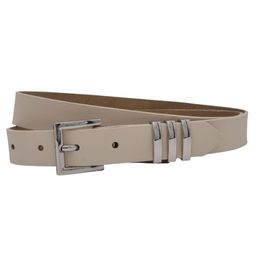 AnnaMatoni Damen Lederg&uuml;rtel "AnnaMatoni AnnaMatoni Damen Lederg&uuml;rtel mit silberfarbener", beige, Gr. 100, 100% Leder, G&uuml;rtel