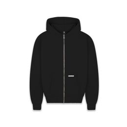DROPSIZE Herren Sweatjacke "Dropsize Herren Super Heavy Blank Zip-Hoodie", schwarz, Gr. XS, unifarben, 70% Baumwolle, 30% Polyester, Sweatjacken