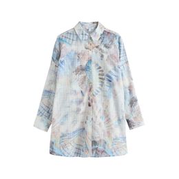 next Kleid Damen Gr&ouml;&szlig;e 48 blau / hellblau / braun / offwhite