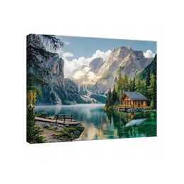 WALLARENA Leinwandbild Gebirge in Gr&uuml;n Bilder Wandbild | Gr.: 70 x 100 cm