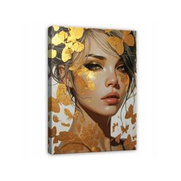 WALLARENA Leinwandbild Frau in Golden | Gr.: 40 x 30 cm