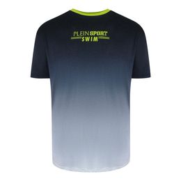 Plein Sport Gradient Stil Kurzarm-T-Shirt in Marineblau