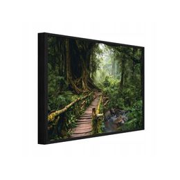 WALLARENA Bild mit Rahmen Wald in Gr&uuml;n | Gr.: 40 x 30 cm