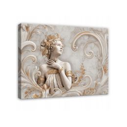 WALLARENA Leinwandbild Frau in Beige | Gr.: 40 x 30 cm