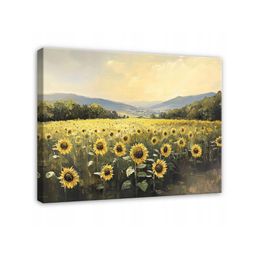 WALLARENA Leinwandbild Blumen in Gelb | Gr.: 70 x 100 cm