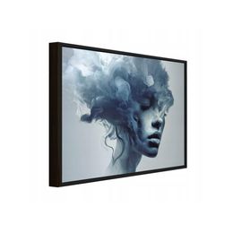 WALLARENA Bild mit Rahmen Frau in Blau | Gr.: 40 x 30 cm