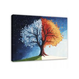 WALLARENA Leinwandbild Baum in Blau | Gr.: 70 x 100 cm