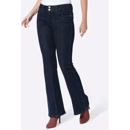 Heine Damen Push-up-Jeans, blau, Gr. 42, unifarben, 56% Baumwolle, 19% Polyester, 14% Lyocell, 10% Viskose, 1% Elasthan, Jeans