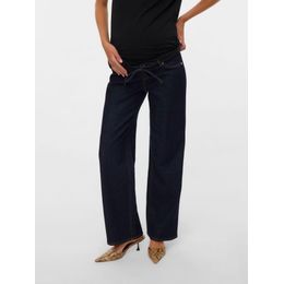 V&eacute;ro Moda Vero Moda Umstandsjeans mit weitem Bein in Dark Blue Denim 1 | Gr.: W30/L30