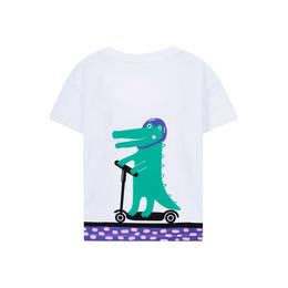 SATURNDAY T-Shirt mit Krokodil Print in Wei&szlig; | Gr.: 98