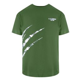 Plein Sport Kurzes &Auml;rmel T-Shirt mit Scratch-Logo in Oliv