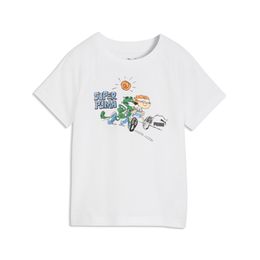 Puma M&auml;dchen T-Shirt "SUPER TEE PS", wei&szlig;, Gr. 98, unifarben, Jersey, Obermaterial: 100% Baumwolle, Shirts, f&uuml;r Kinder, mit Rundhalsausschnitt, in