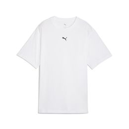 Puma Damen T-Shirt "ESS Relaxed T-Shirt Damen", wei&szlig;, Gr. S, clean, Obermaterial: 100% Baumwolle. Kragen: 30% Polyester, 70% Baumwolle, Shirts