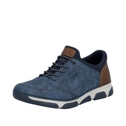 Rieker Herren Slip-On Sneaker, Gr. 47, blau, Lederimitat, Textil, unifarben mit Farbeinsatz, Schuhe, Slipper, Schlupfschuh, Halbschuh,