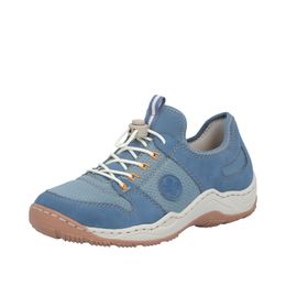Rieker Damen Slip-On Sneaker, Gr. 40, blau, Lederimitat, Textil, Schuhe, Slipper, Schlupfschuh, Freizeitsneaker mit Schnellverschluss