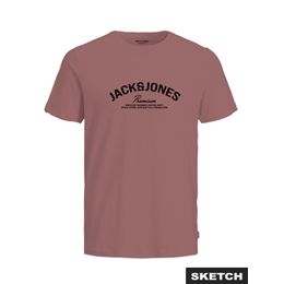 Jack & Jones PlusSize Herren T-Shirt "JPRBLATOMMY SS TEE FST PLS", rosa, Gr. 4XL, JACK & JONES PLUSSIZE, bedruckt, Jersey, Obermaterial: 100% Baumwolle, Shirts, mit Logo