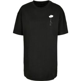 Merchcode Damen T-Shirt "Merchcode Damen Ladies Love In The Air Oversized Boyfriend Tee", schwarz, Gr. XS, bedruckt, 100% Baumwolle, Shirts
