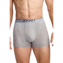 Jockey Herren Boxer "Cotton Stretch", Gr. M, grau, Single Jersey, Obermaterial: 95% Baumwolle, 5% Elasthan, unifarben, Unterhosen, atmungsaktiv,