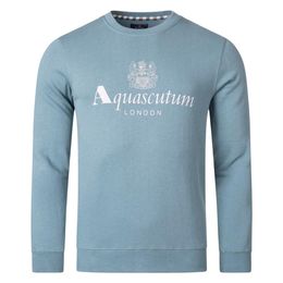 Aquascutum Active - Blaues Sweatshirt mit gro&szlig;em Logo